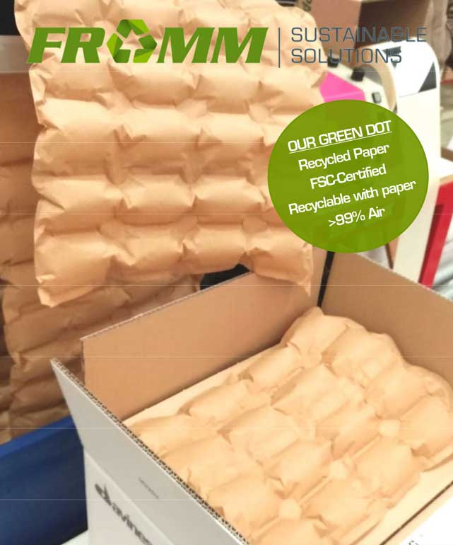 FROMM Embalagem lança almofadas-de-ar com 75% de papel reciclado ...